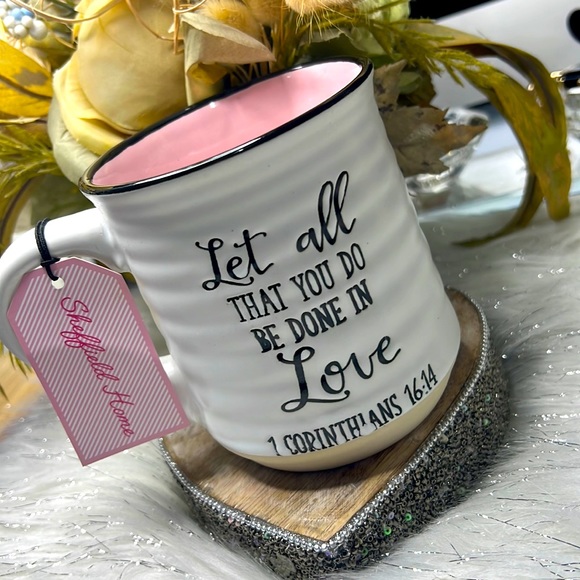 Kitchen | Nwt Ceramic Coffee Cup Let All That You Do Be Done In Love 1 ...